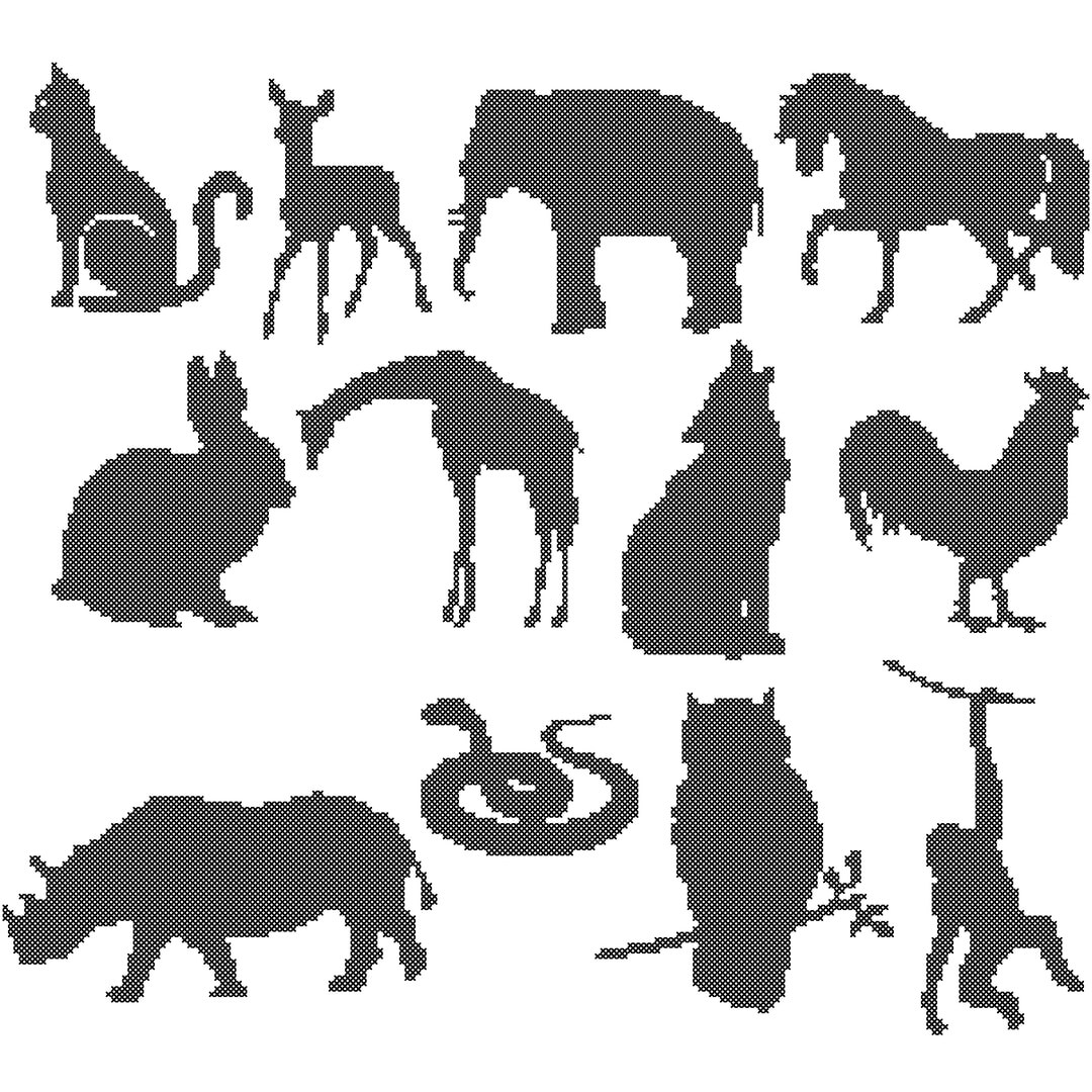 Dozen Animals Silhouette – Queen Crazy Crafts